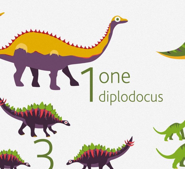 DINOSAURS Numbers Poster with dinosaurs from 1 to 10 – PUKACA